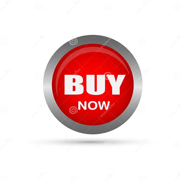 Buy Now Sale Button in Red on White Background Stock Vector ...