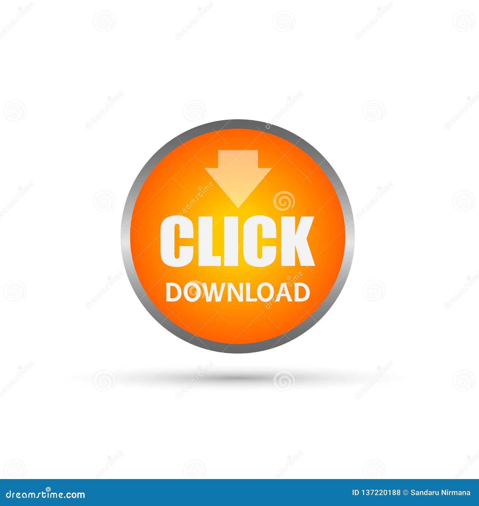 Abstract Click Download Button Icon Vector in Element on White ...