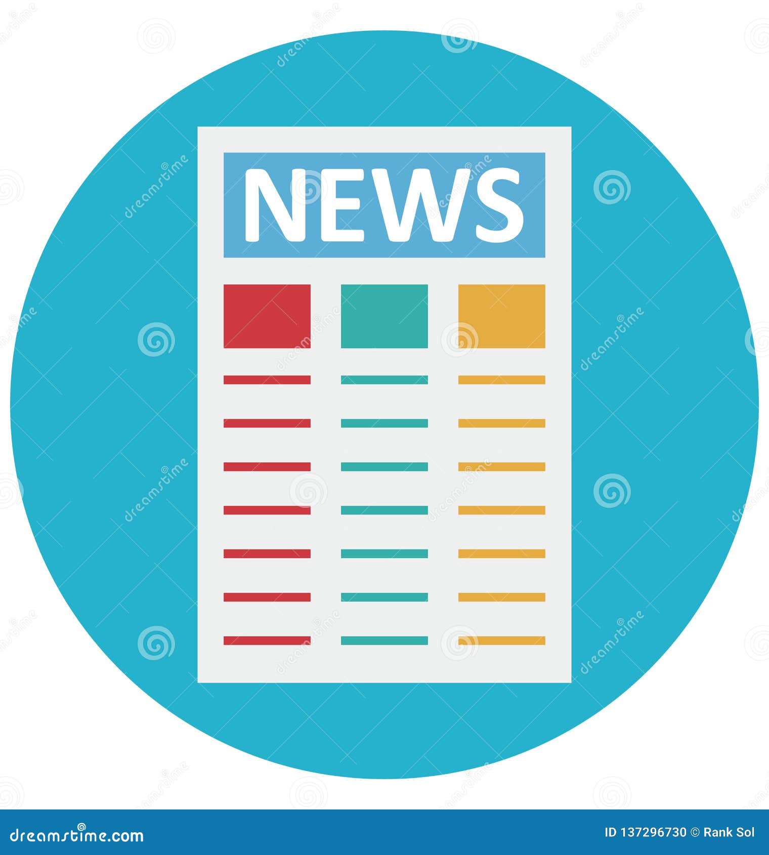 Newspaper Color Icon Isolated and Vector that Can Be Easily Modified or ...