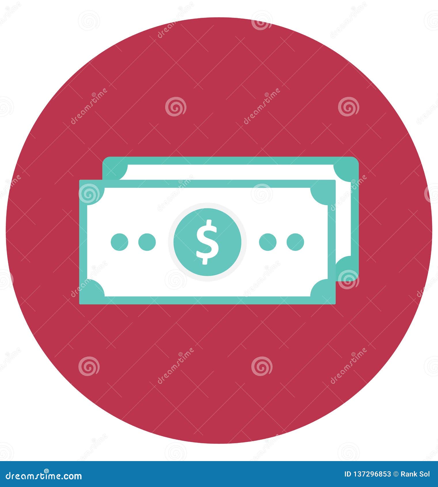 Banknote Color Icon Isolated and Vector that Can Be Easily Modified or ...