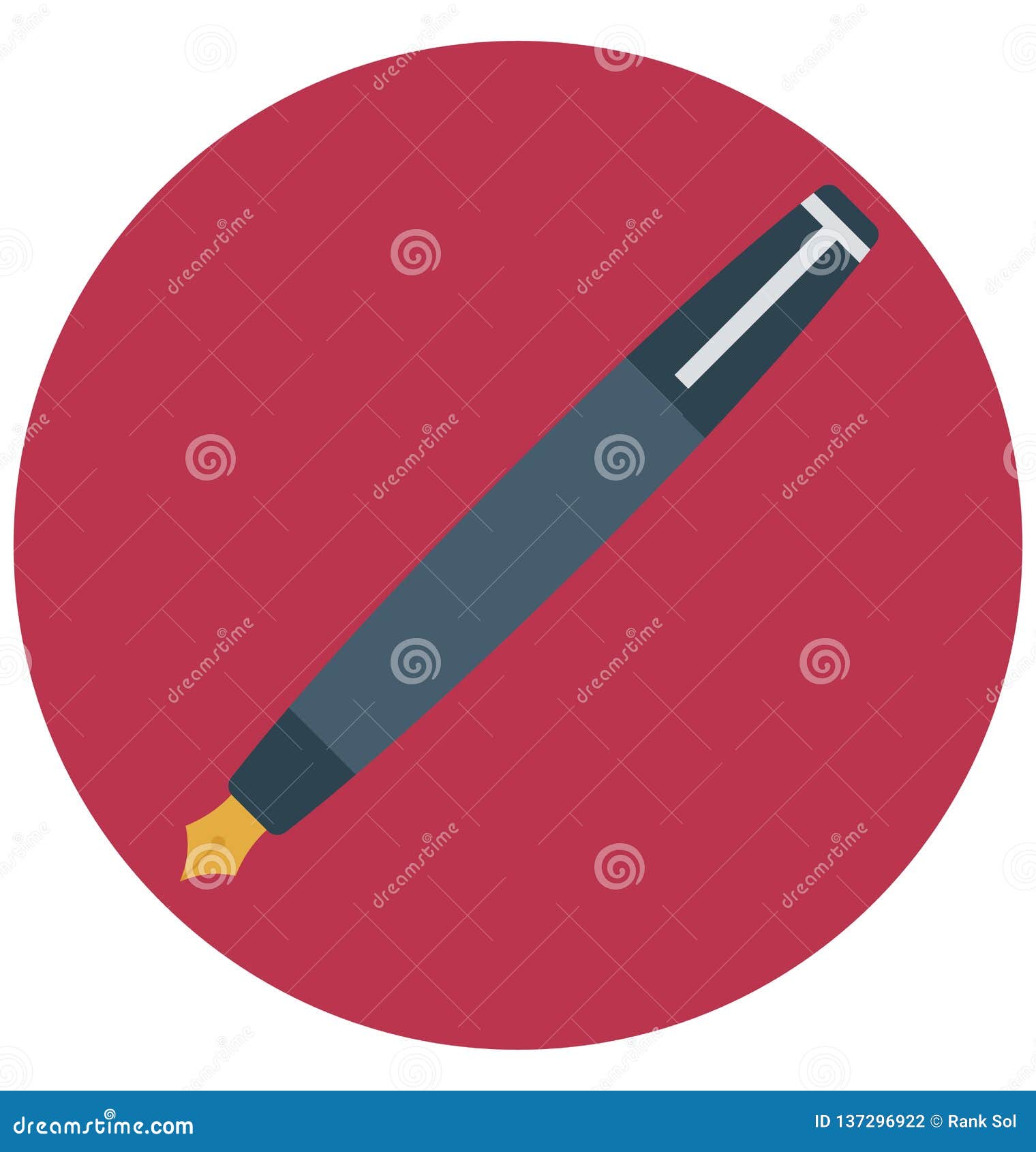 Fountain Pen Color Icon Isolated and Vector that Can Be Easily Modified ...