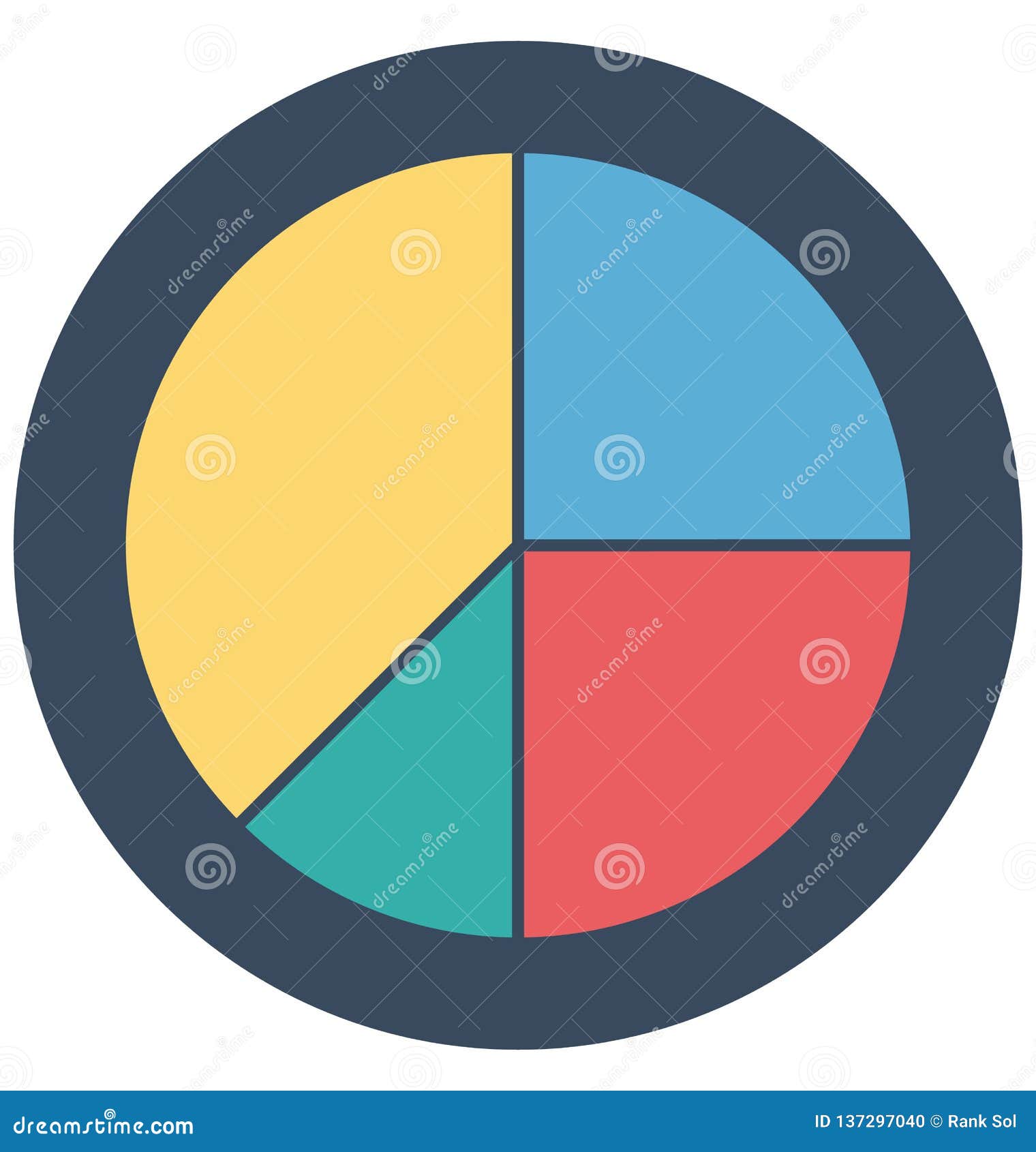 Pie Chart Color Icon Isolated and Vector that Can Be Easily Modified or ...