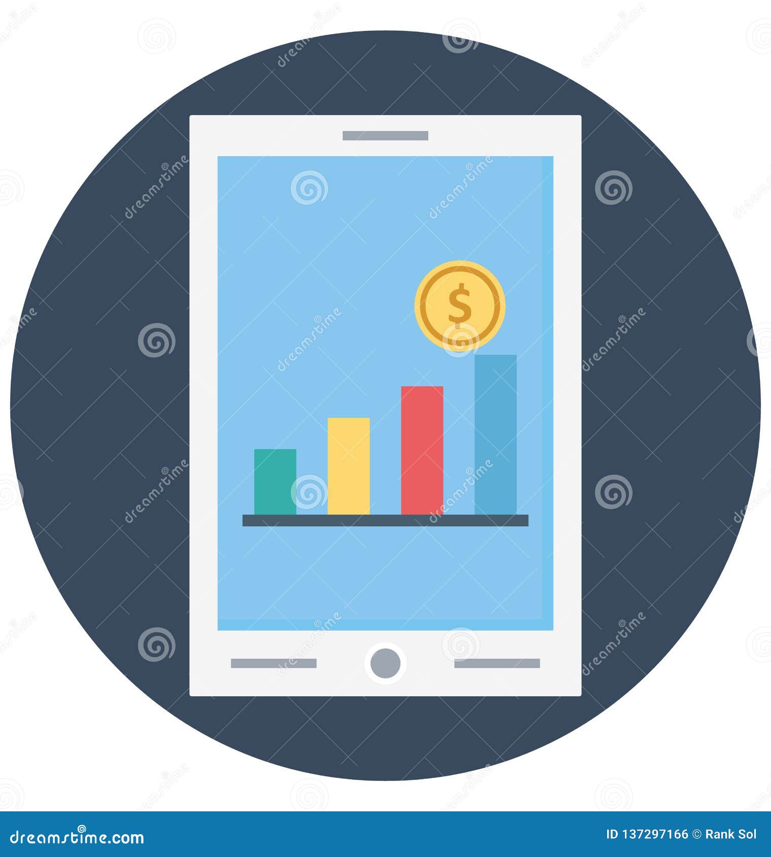 Financial Report Color Icon Isolated and Vector that Can Be Easily ...