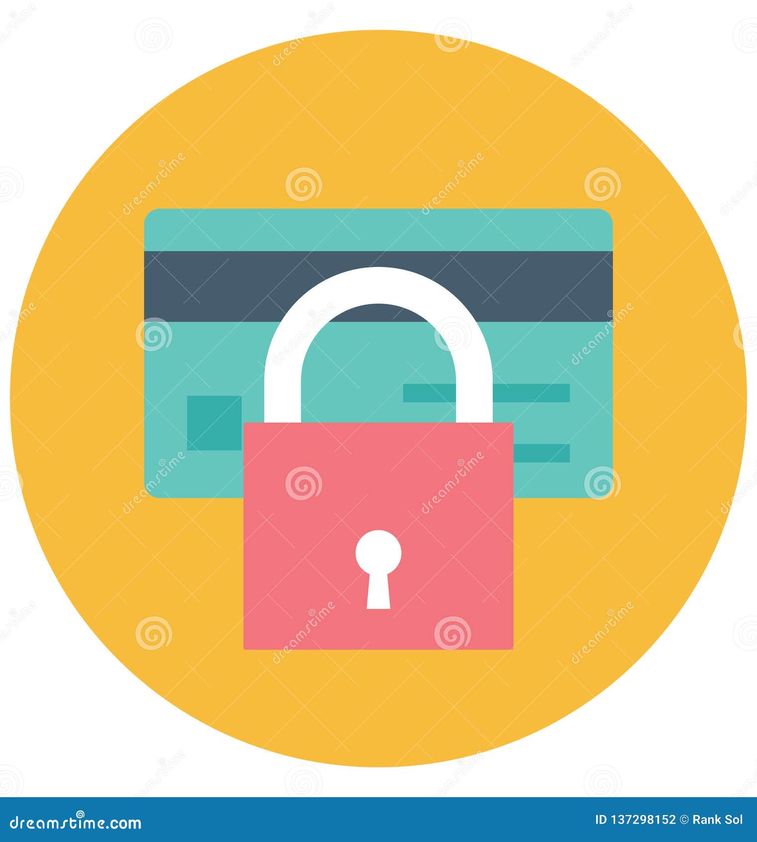 Card Locked Color Icon Isolated and Vector that Can Be Easily Modified ...