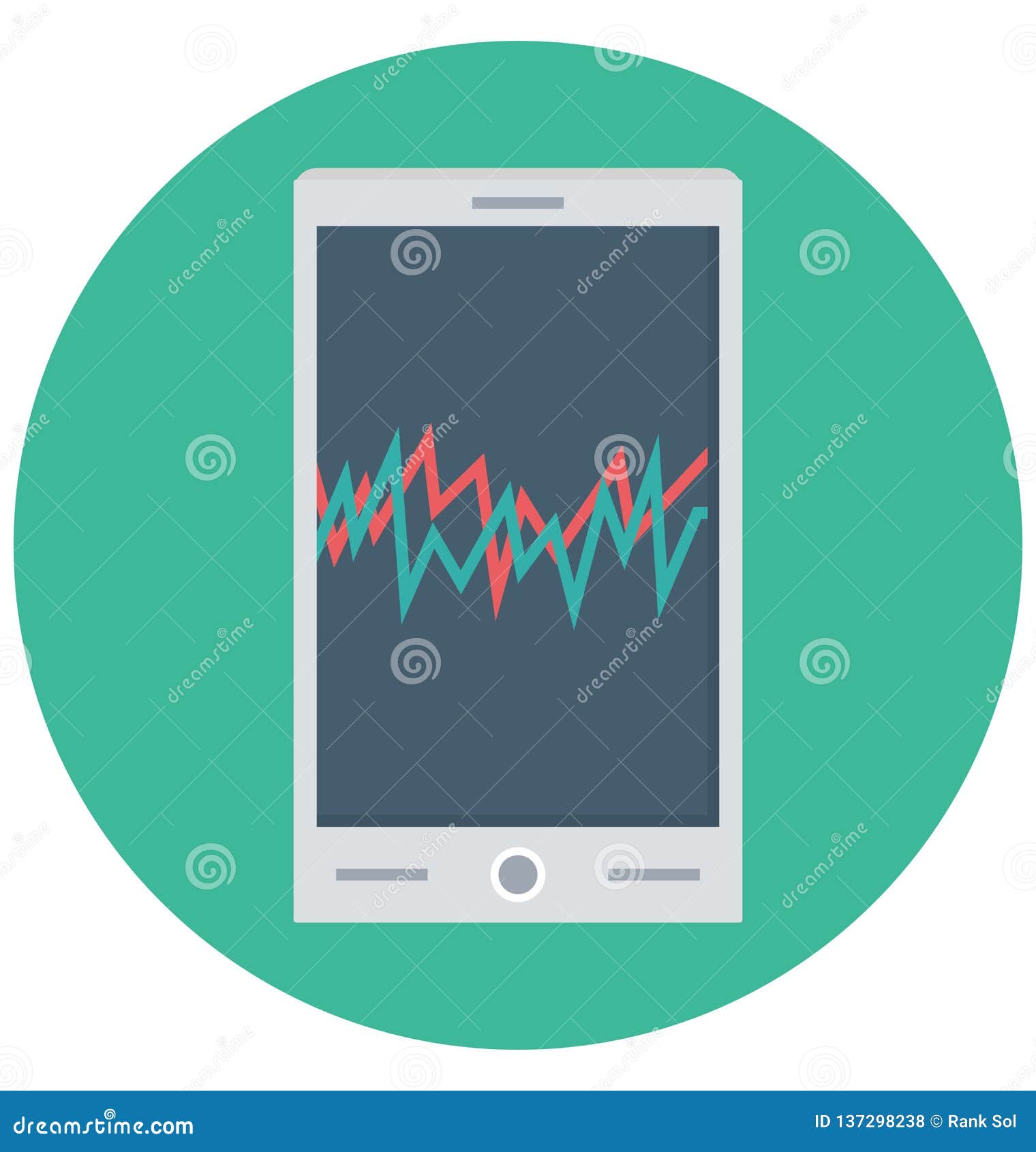 Mobile Graph Color Icon Isolated and Vector that Can Be Easily Modified ...
