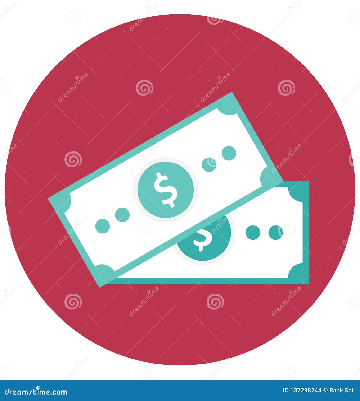 Banknote Color Icon Isolated and Vector that Can Be Easily Modified or ...