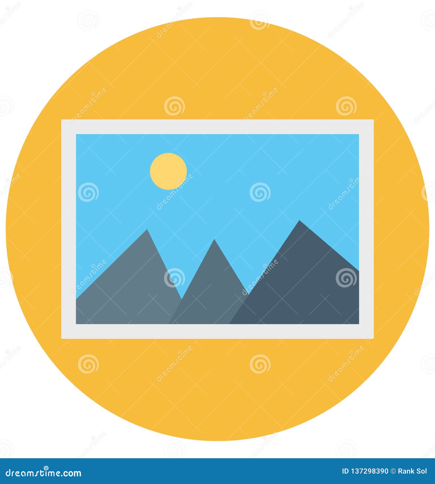 Landscape Color Icon Isolated and Vector that Can Be Easily Modified or ...