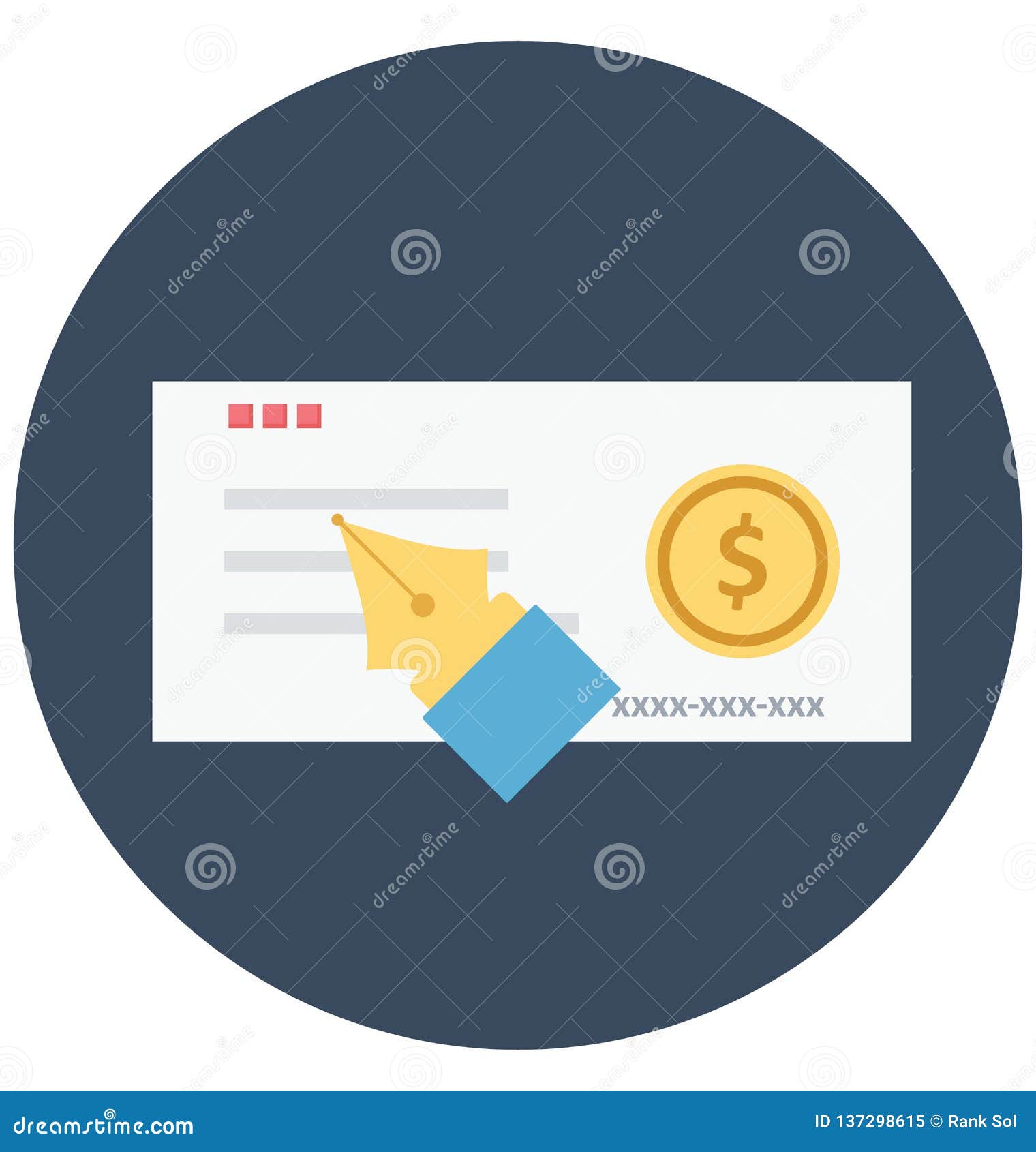 Cheque Signing Color Icon Isolated and Vector that Can Be Easily ...