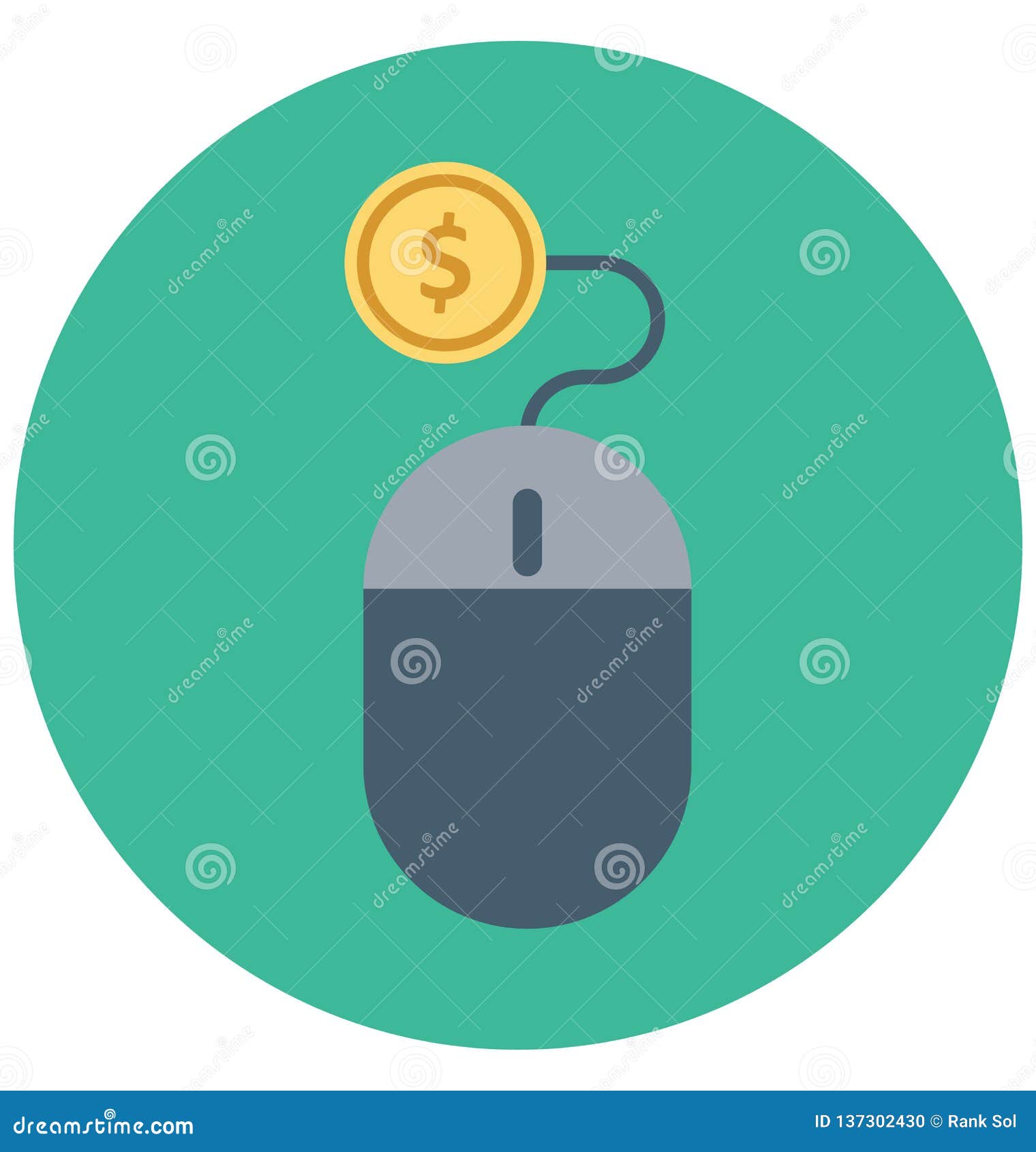 Mouse Color Icon Isolated and Vector that Can Be Easily Modified or ...