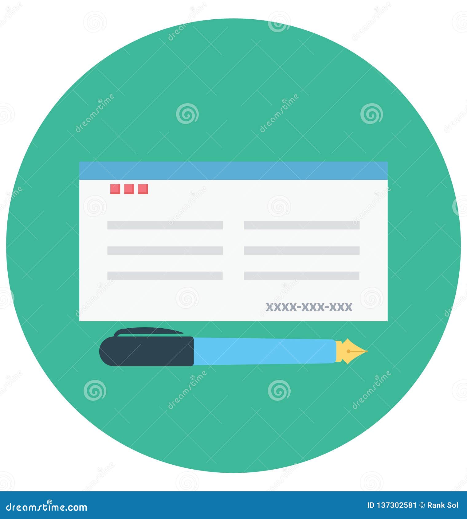 Bank Cheque Color Icon Isolated and Vector that Can Be Easily Modified ...