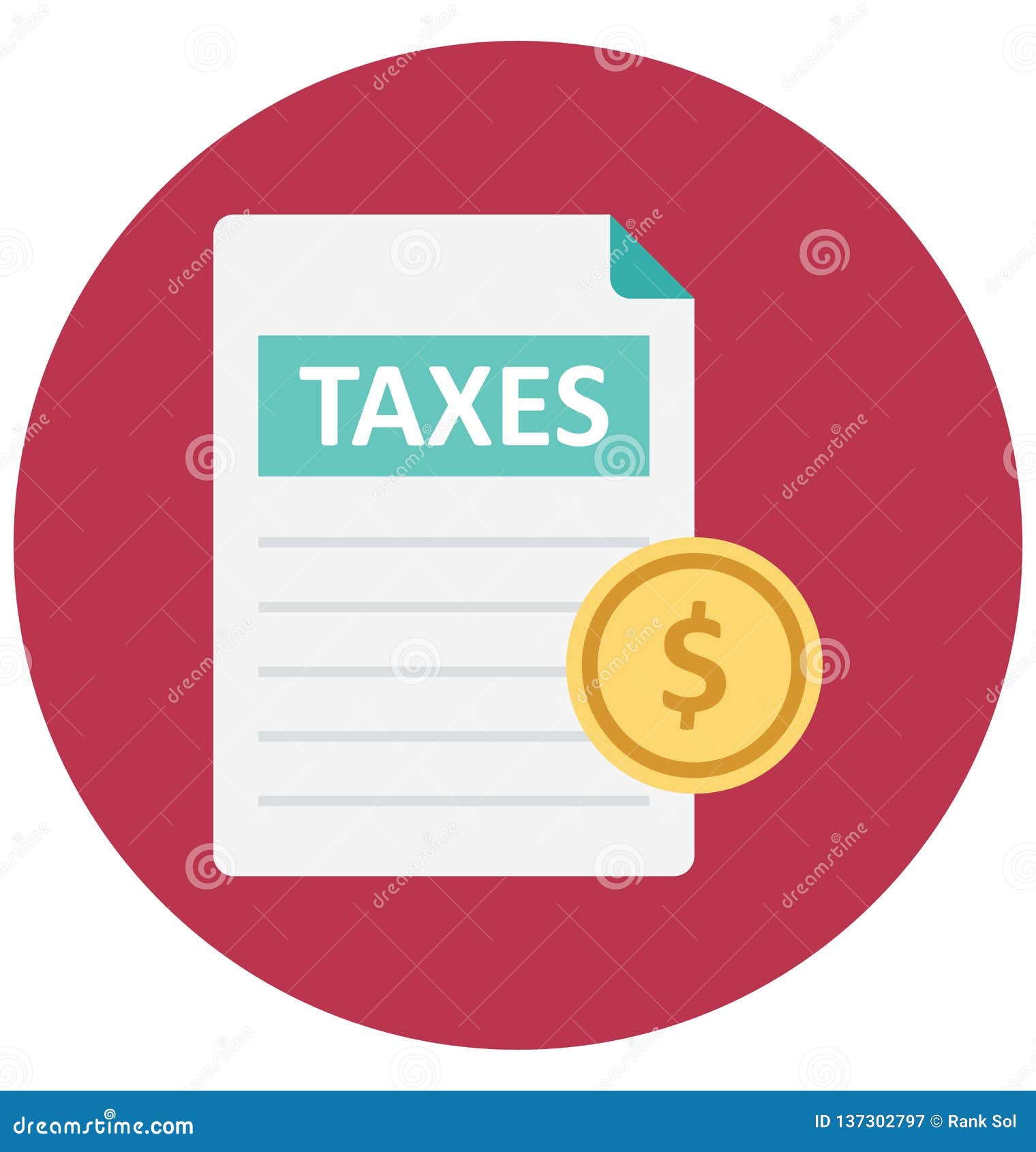 Taxes Color Isolated Vector Icon that Can Be Easily Modified or Edit ...