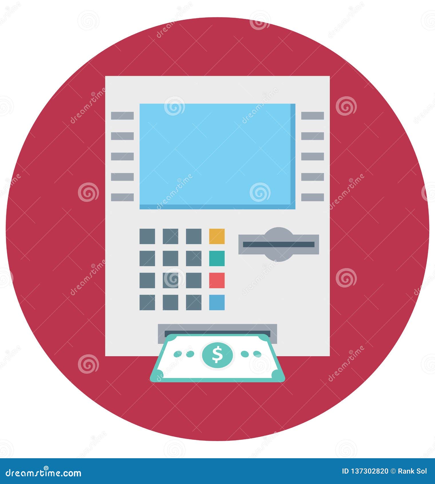 Atm Withdrawal Color Isolated Vector Icon that Can Be Easily Modified ...