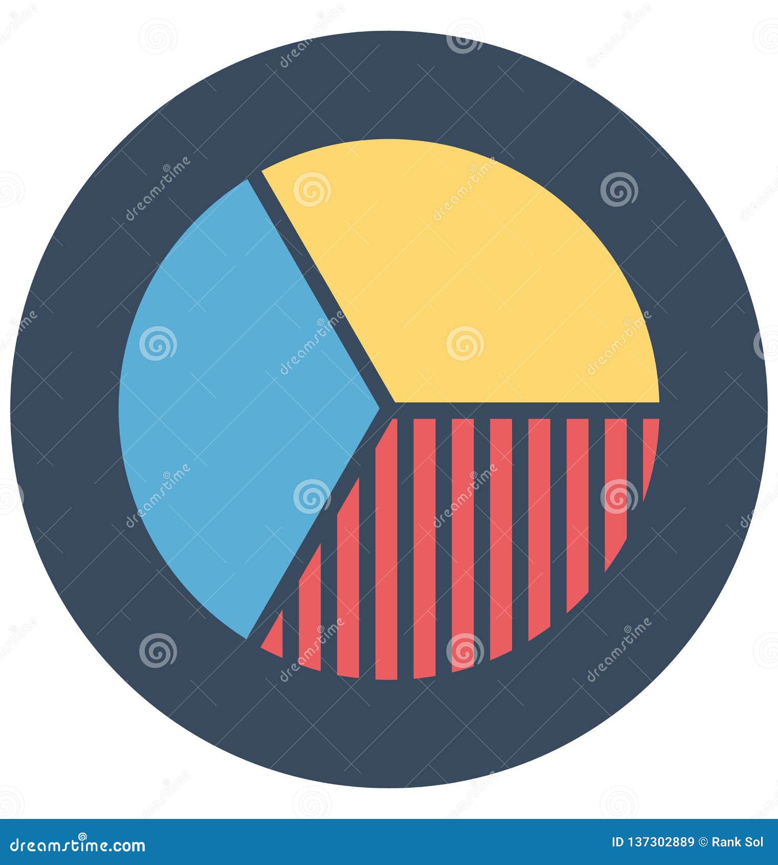 Pie Chart Color Isolated Vector Icon that Can Be Easily Modified or ...