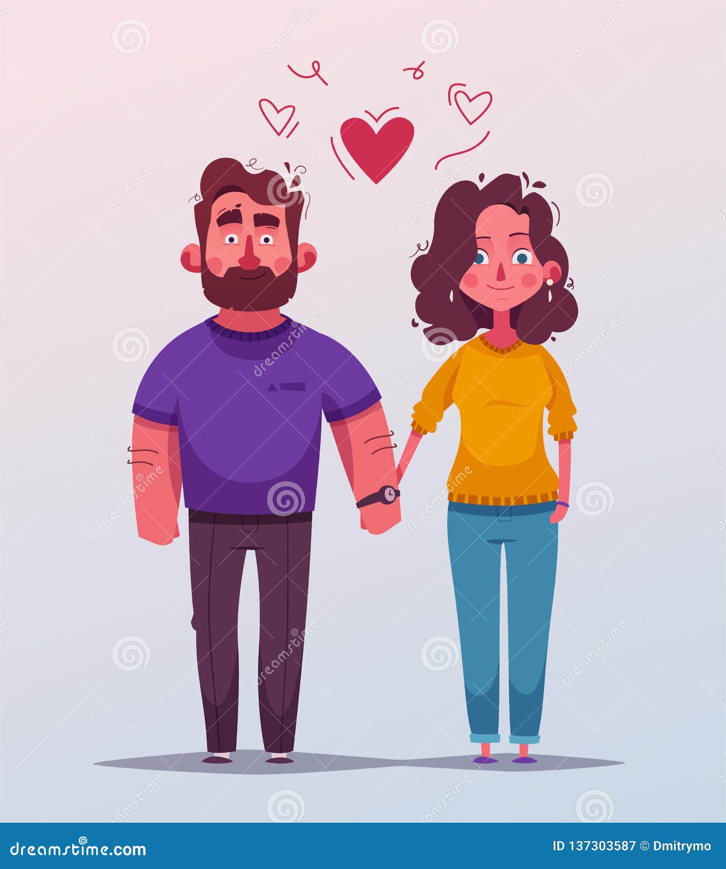 Happy Couple. Character Design. Cartoon Vector Illustration Stock ...