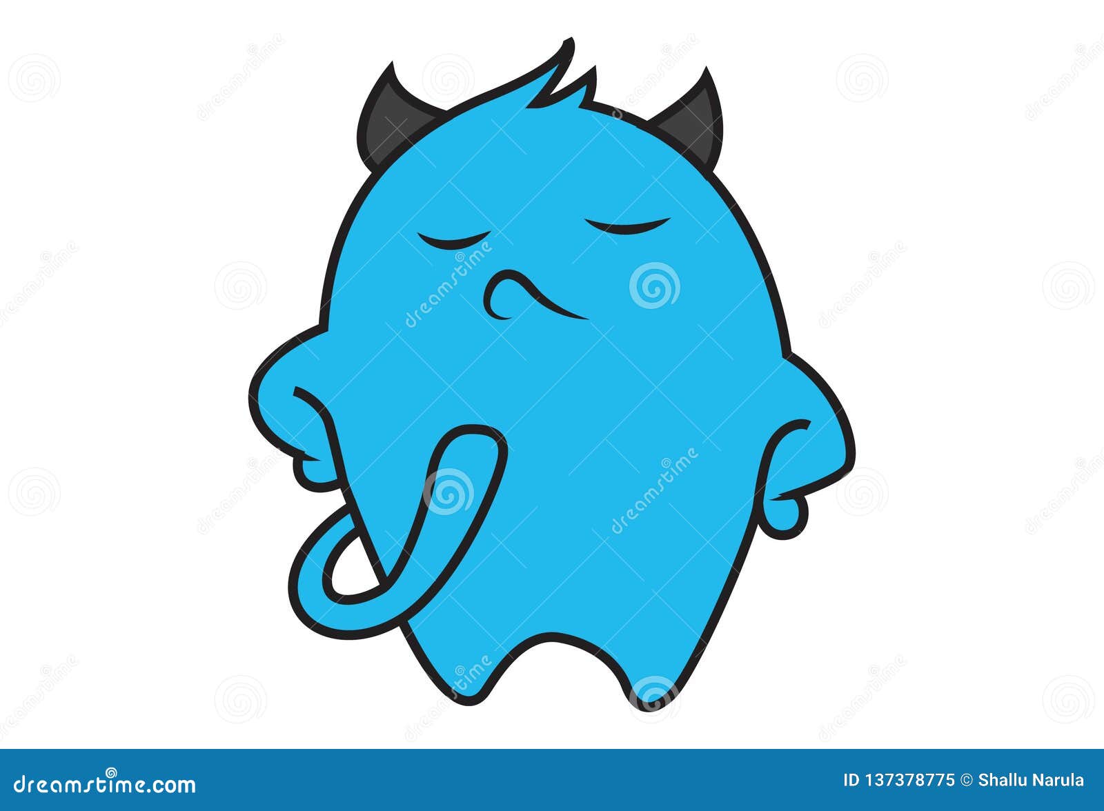 Cartoon Illustration of Blue Monster Stock Vector - Illustration of ...