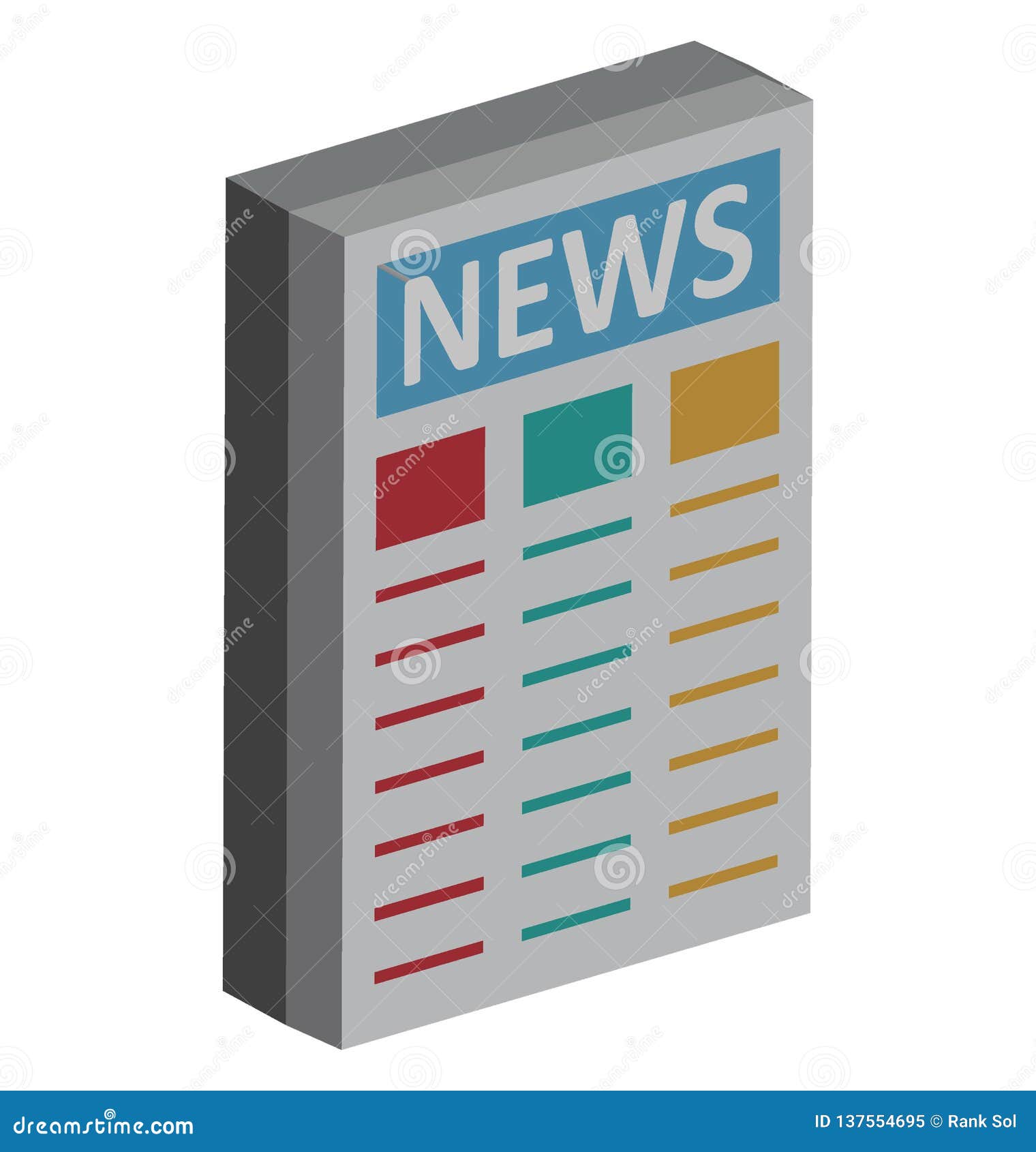 Newspaper Color Icon Isolated and Vector that Can Be Easily Modified or ...