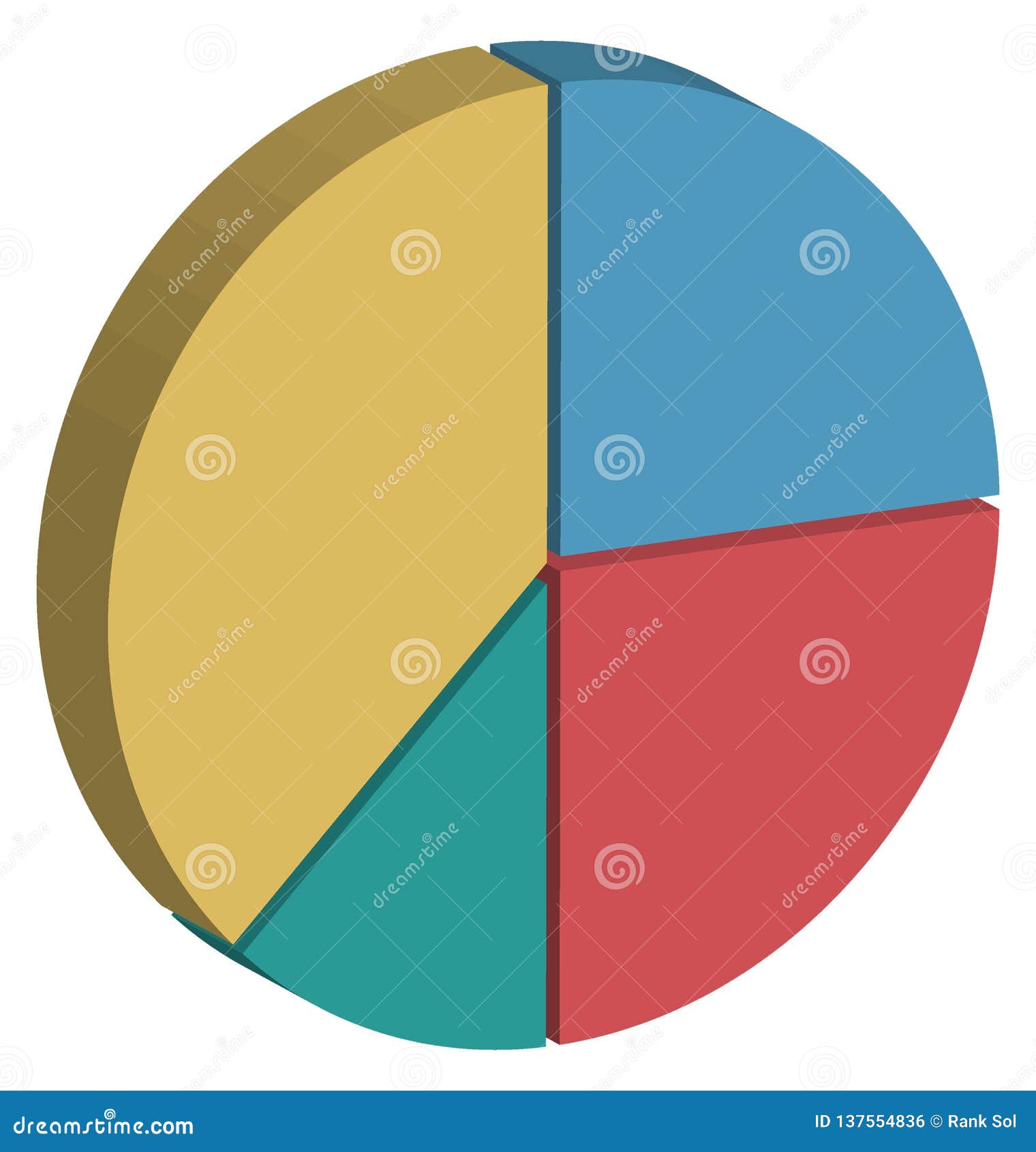 Pie Chart Color Icon Isolated and Vector that Can Be Easily Modified or ...