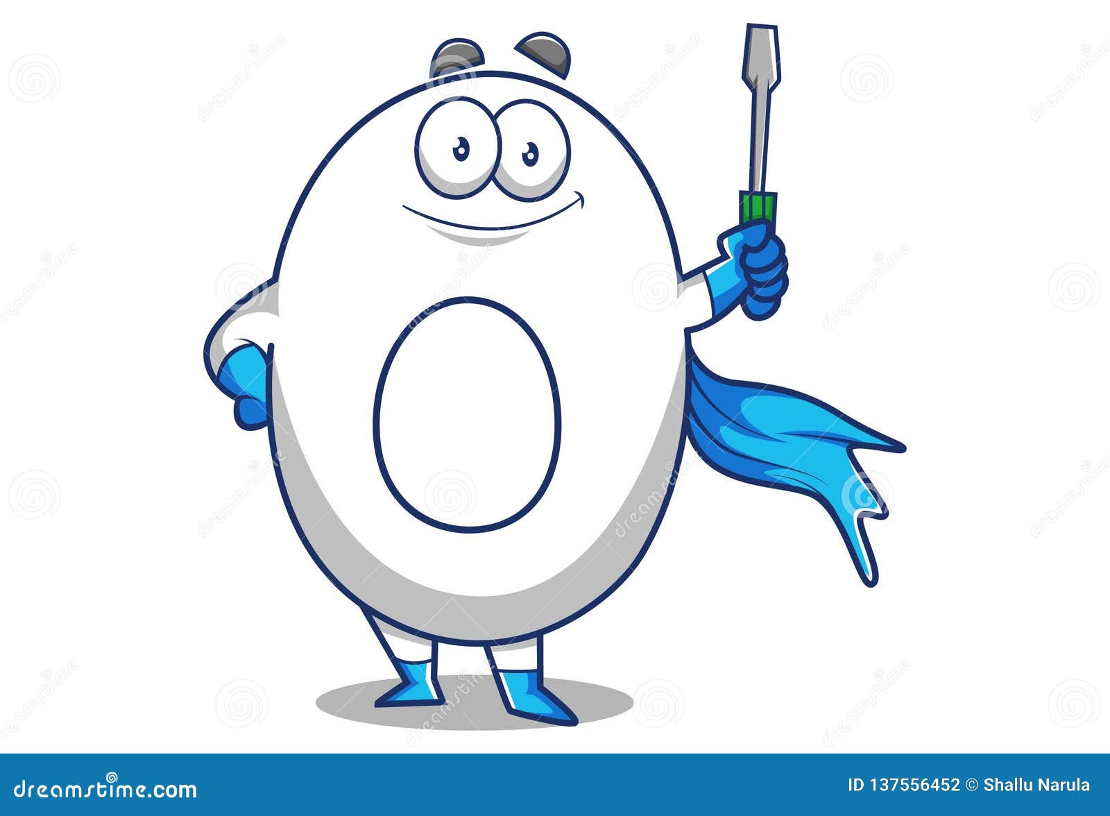 Illustration of Cute Cartoon Character O Stock Vector - Illustration of ...