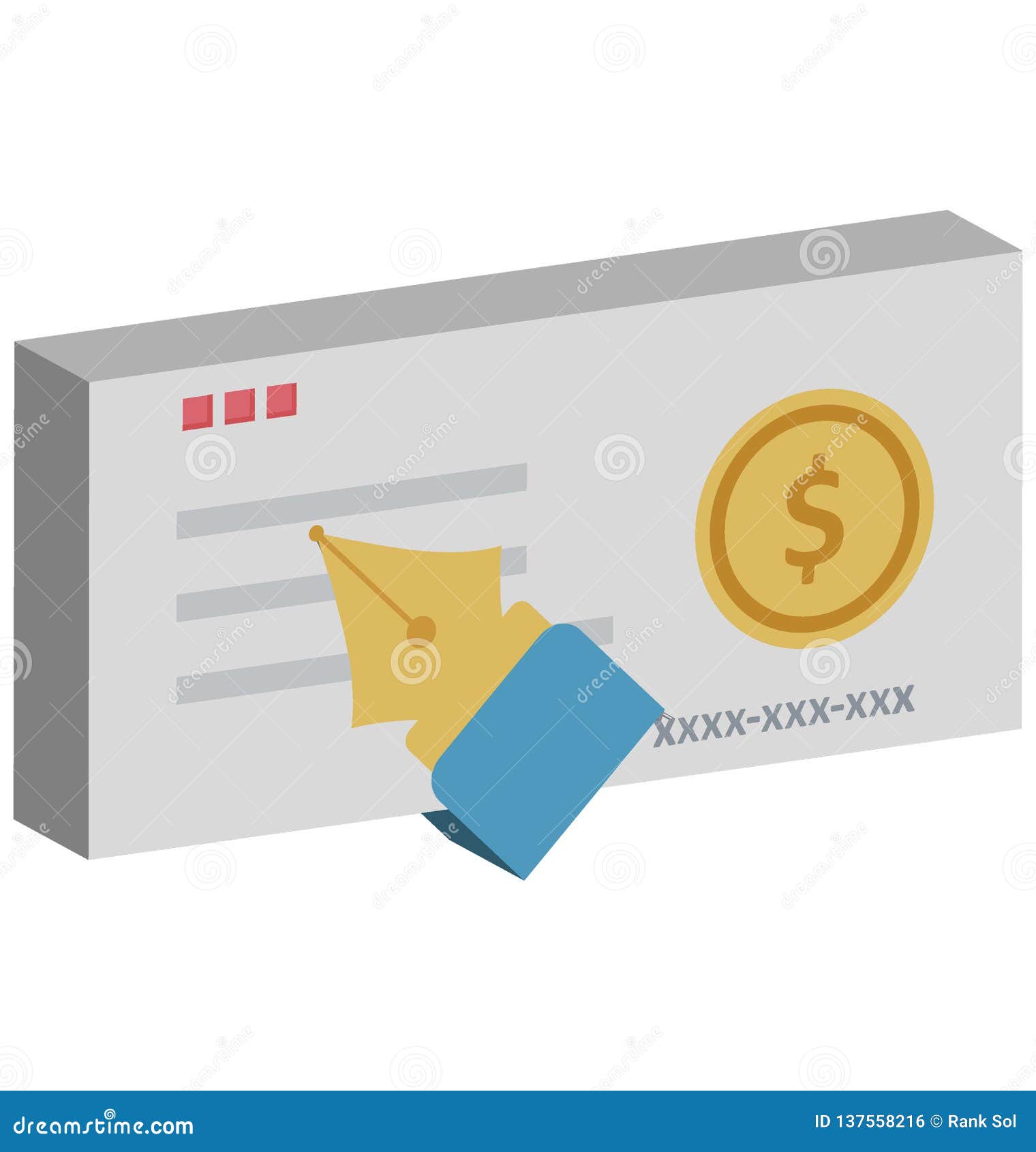 Cheque Signing Color Icon Isolated and Vector that Can Be Easily ...