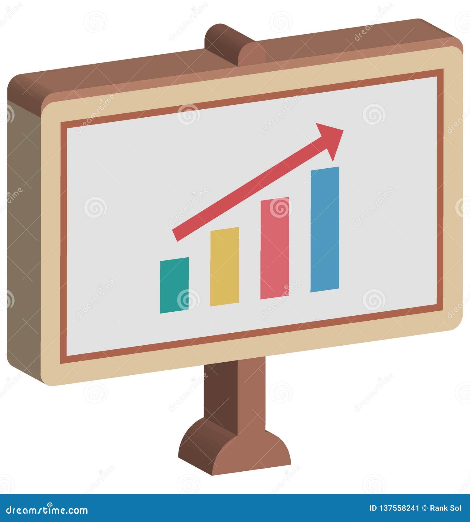 Graph Presentation Color Icon Isolated and Vector that Can Be Easily ...
