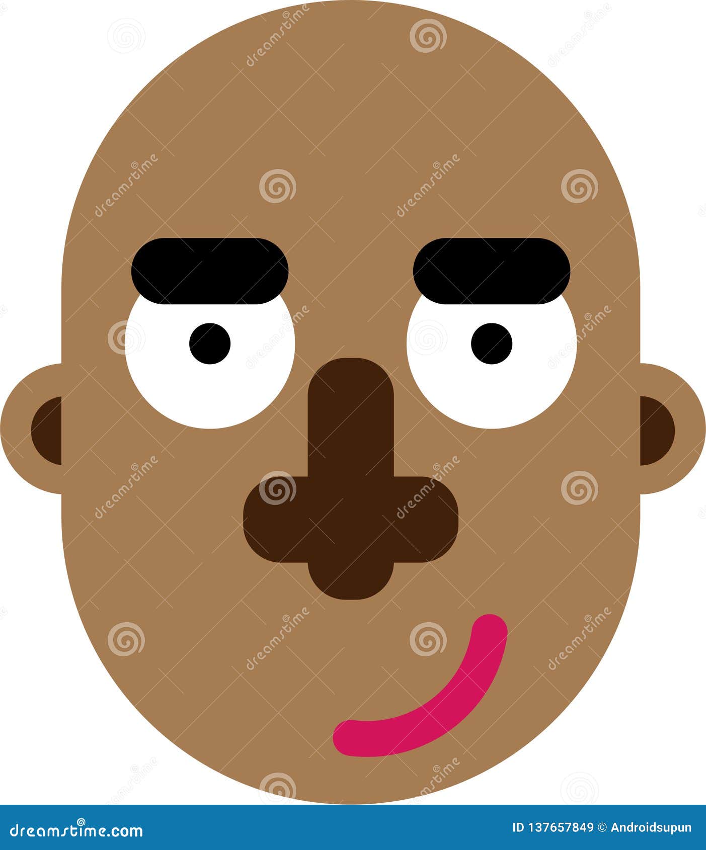Black Bold Man Face Flat Design Stock Vector - Illustration of bold ...