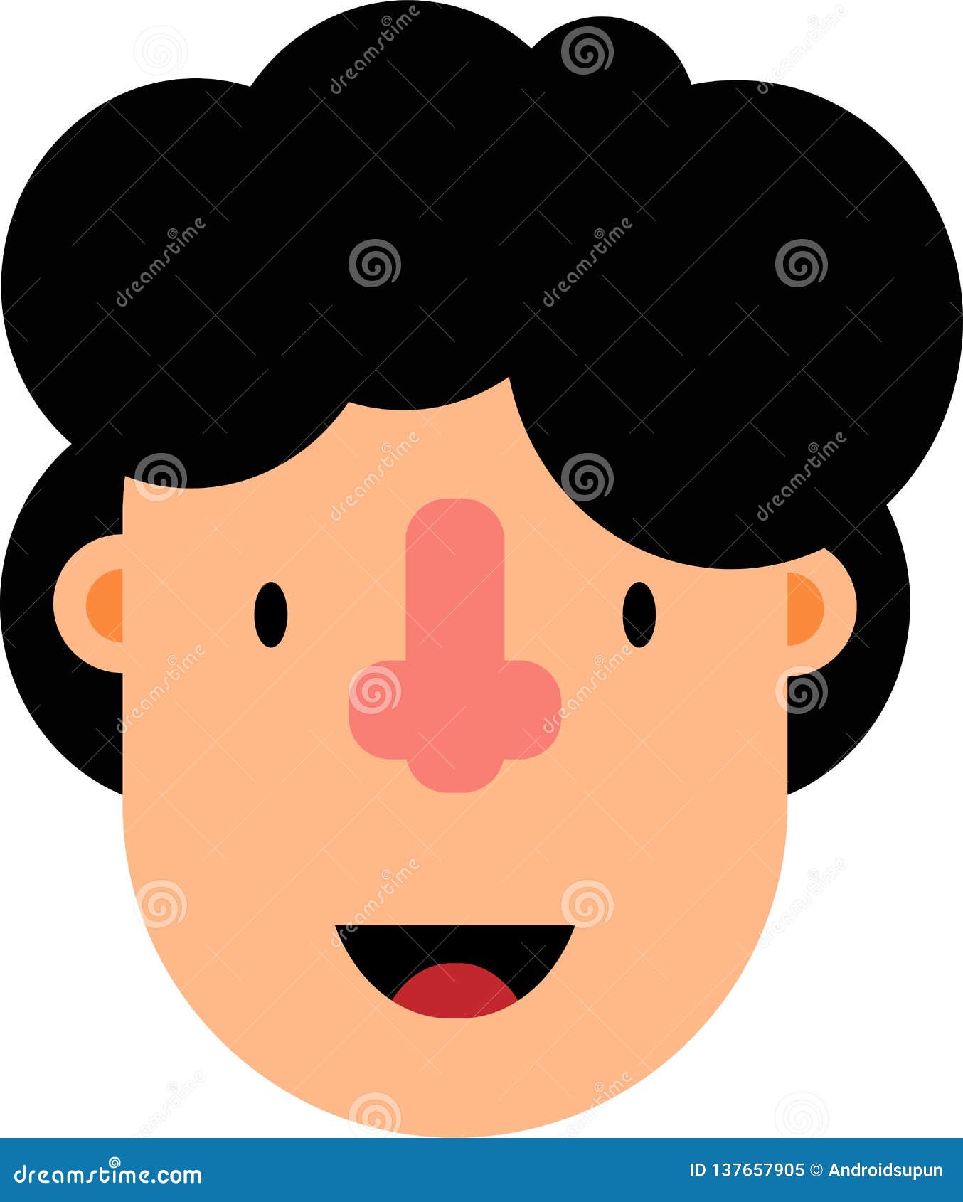Young Guy Looking Stright and Smilling Face Flat Deaign Stock Vector ...