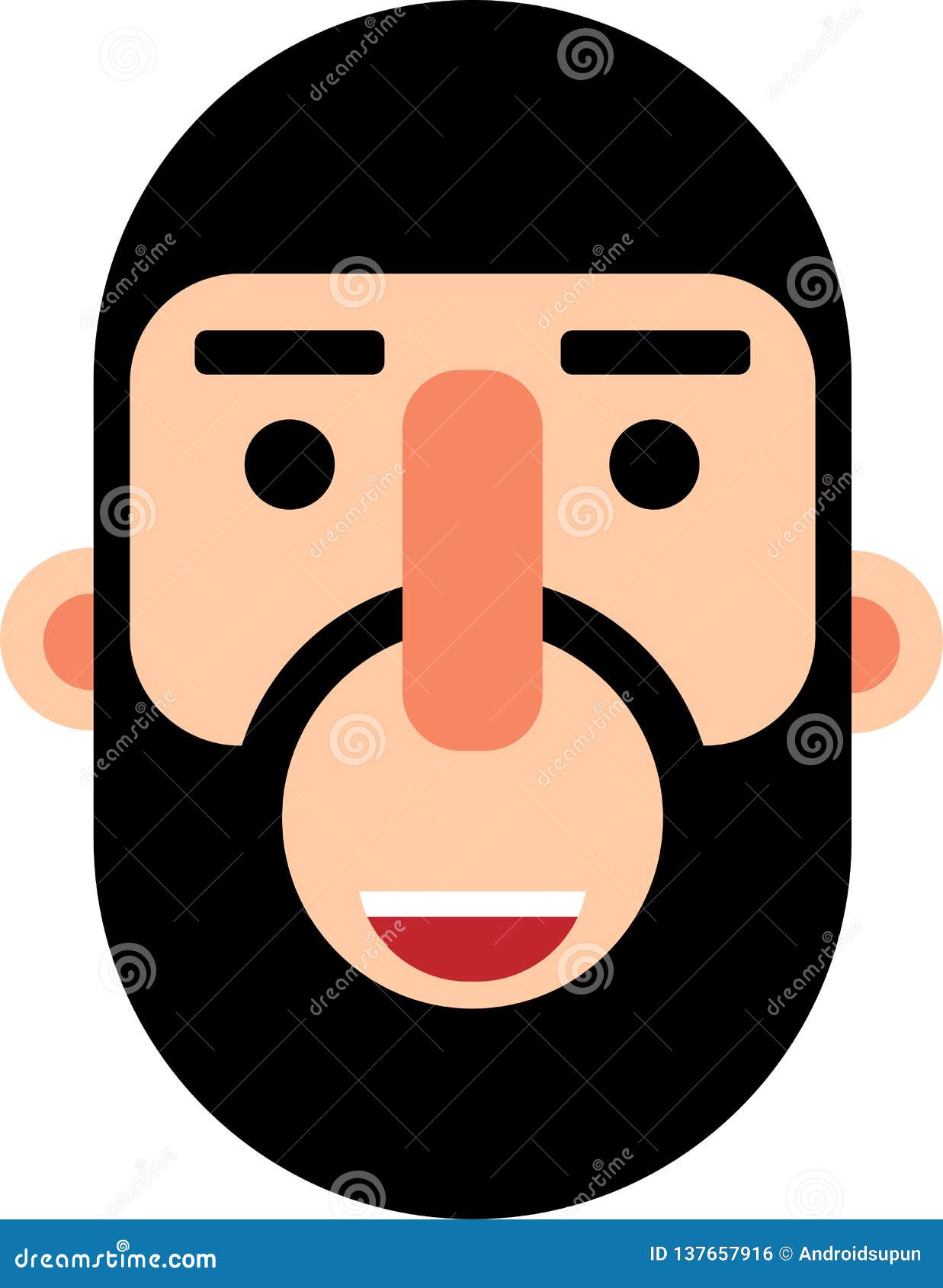 Middle Age Man Face Flat Deaign Stock Vector - Illustration of graphic ...