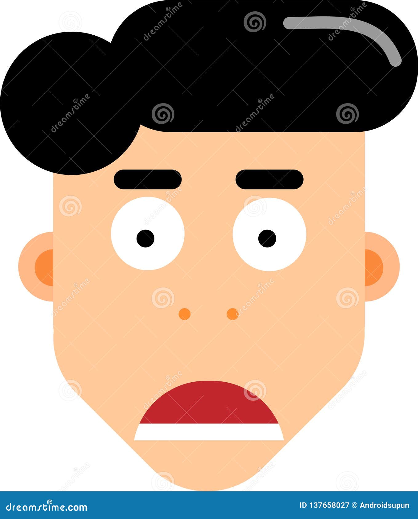 Confused Face Emoji Icon Flat Style. Cute Emoticon Round Symbol. Sad ...