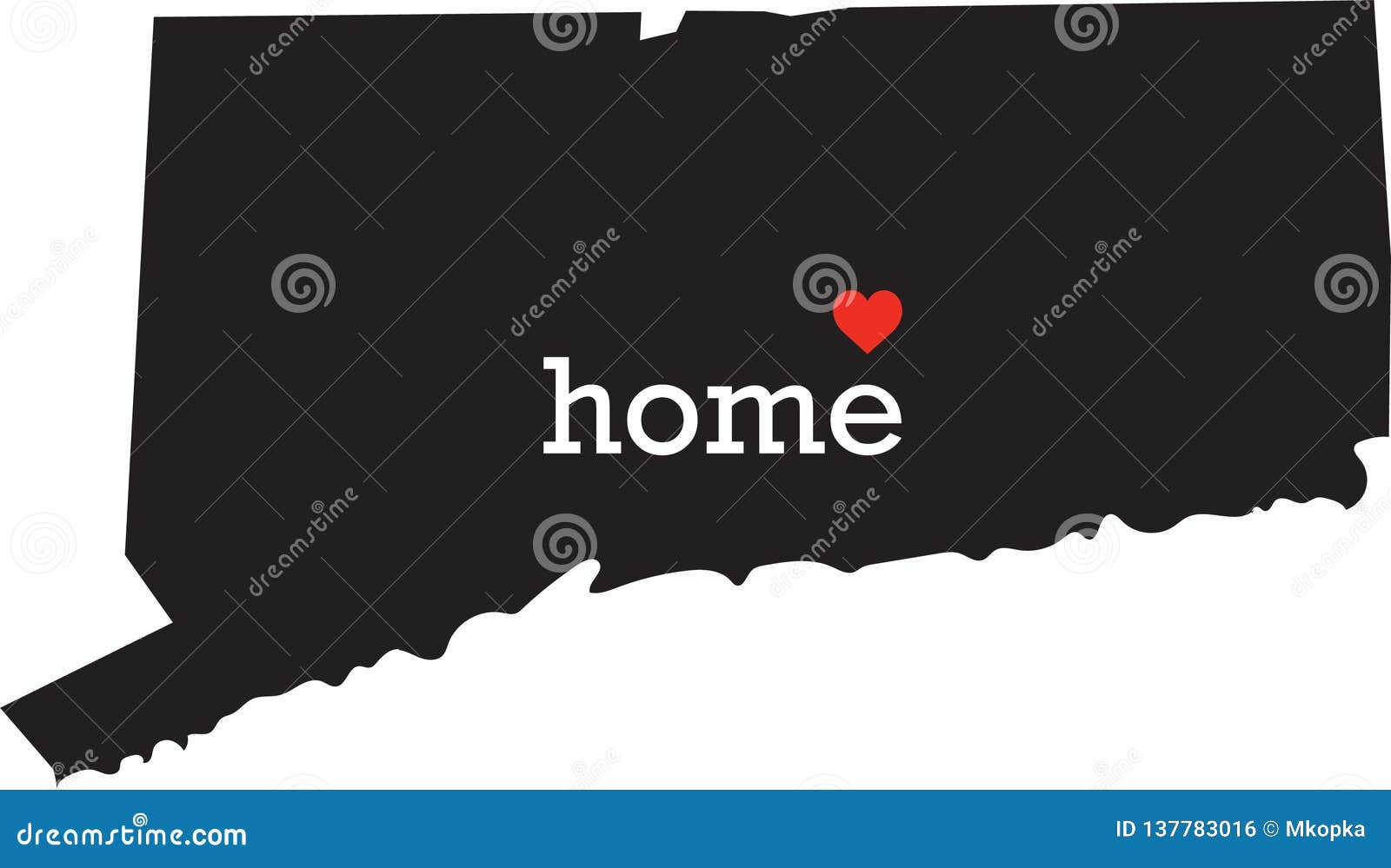 Connecticut Map Heart State Shape Vector Illustration | CartoonDealer ...