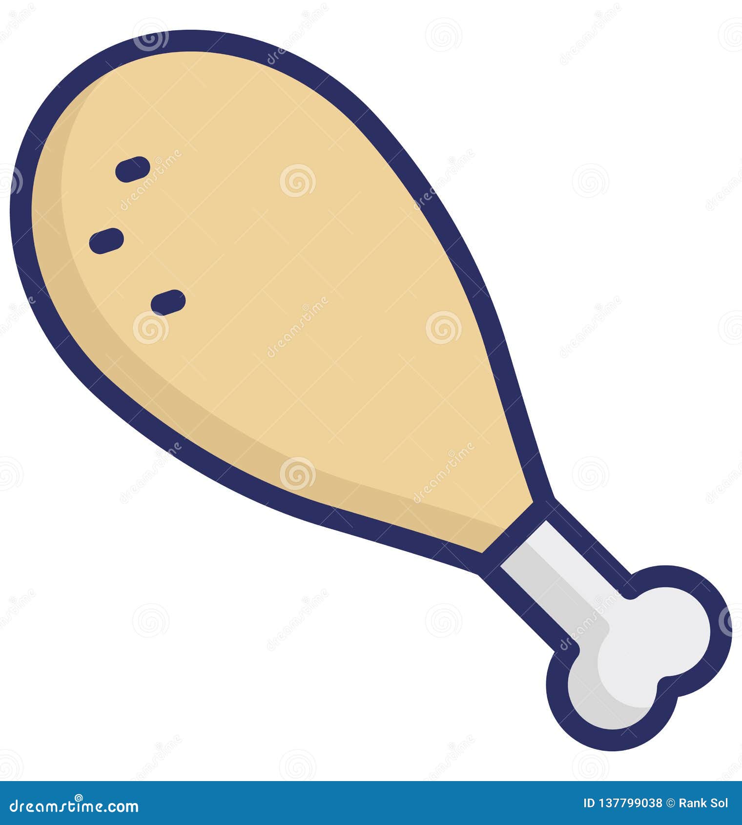 Chicken Leg Piece Isolated Vector Icon that Can Be Easily Modified or ...