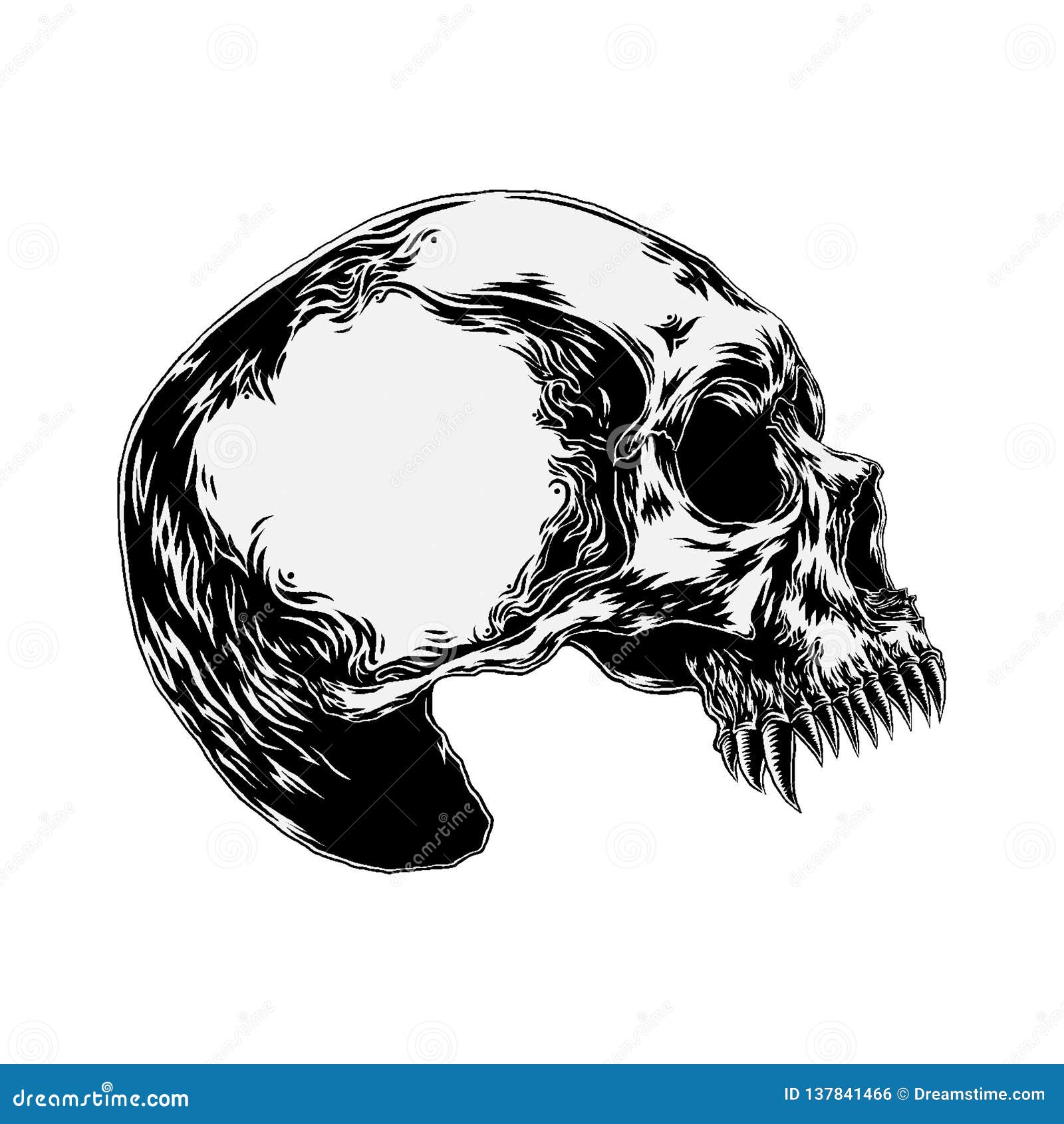 The Dark Fang Skull, Illustration Vector Stock Illustration ...