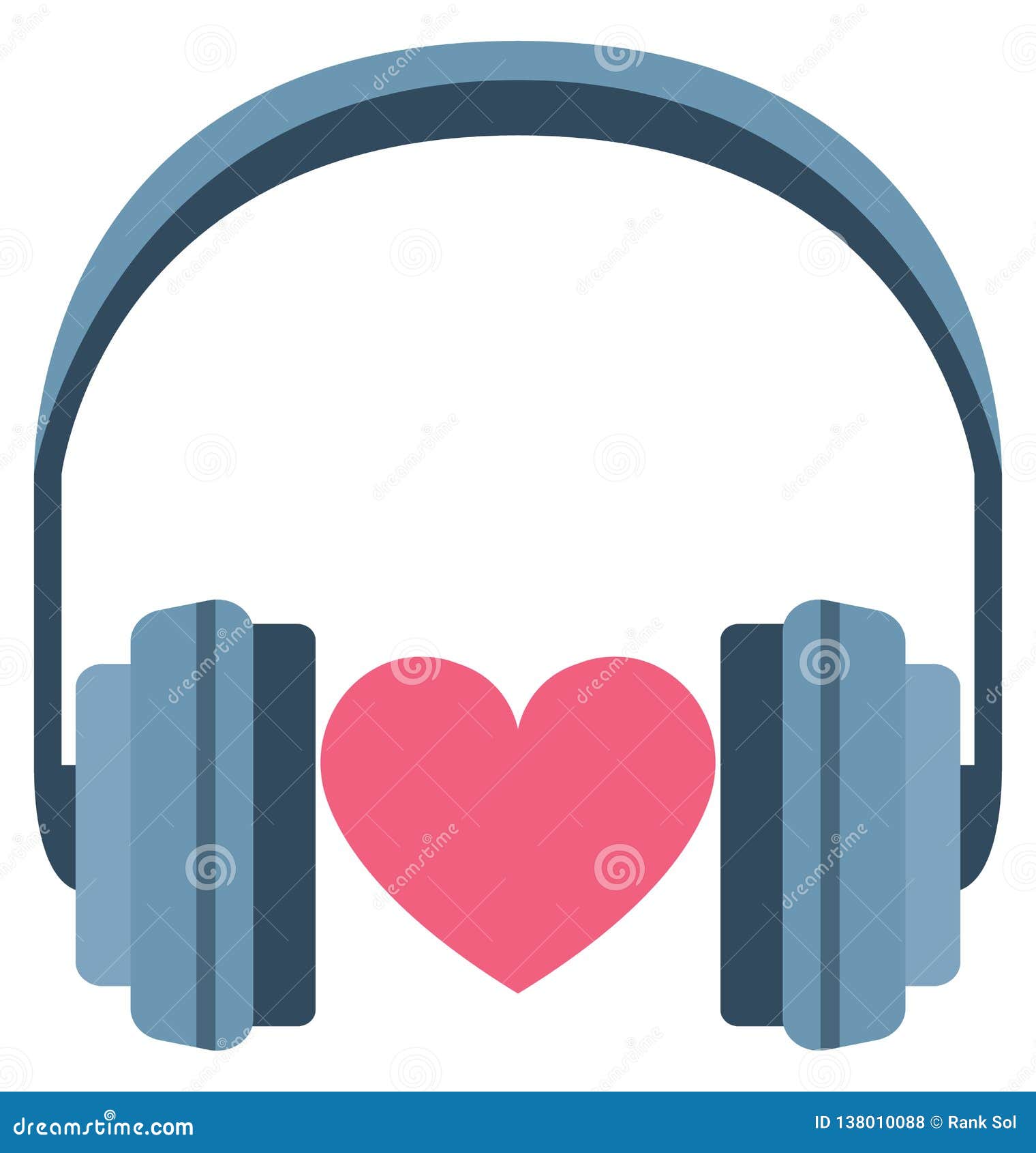 Headphone with Heart Isolated Vector Icon that Can Be Easily Modified ...
