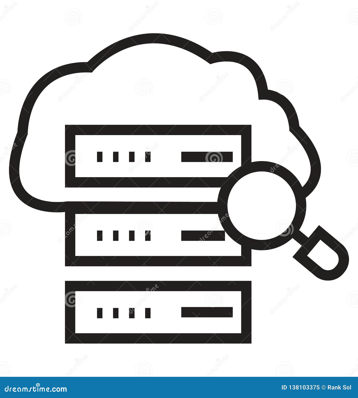 Server Search Isolated Vector Icon that Can Be Easily Modified or Edit ...