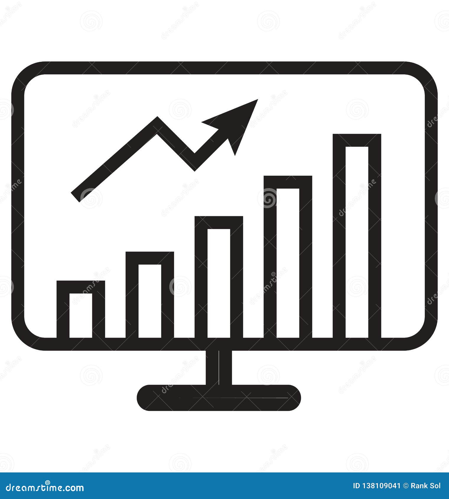 Graph Presentation Isolated Vector Icon that Can Be Easily Modified or ...