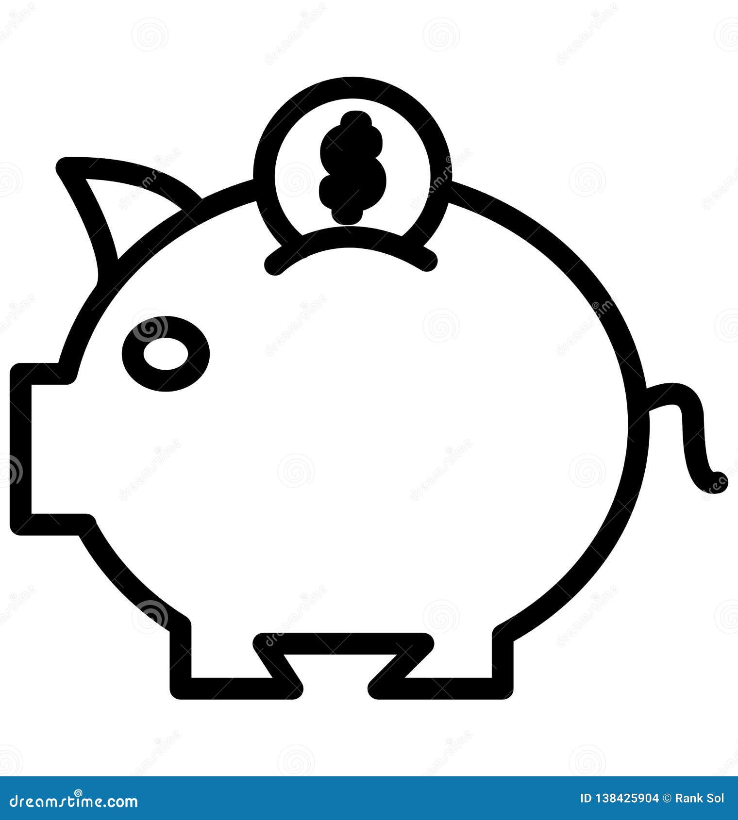 Coin Savings Isolated Vector Icon that Can Be Easily Modified or Edit ...