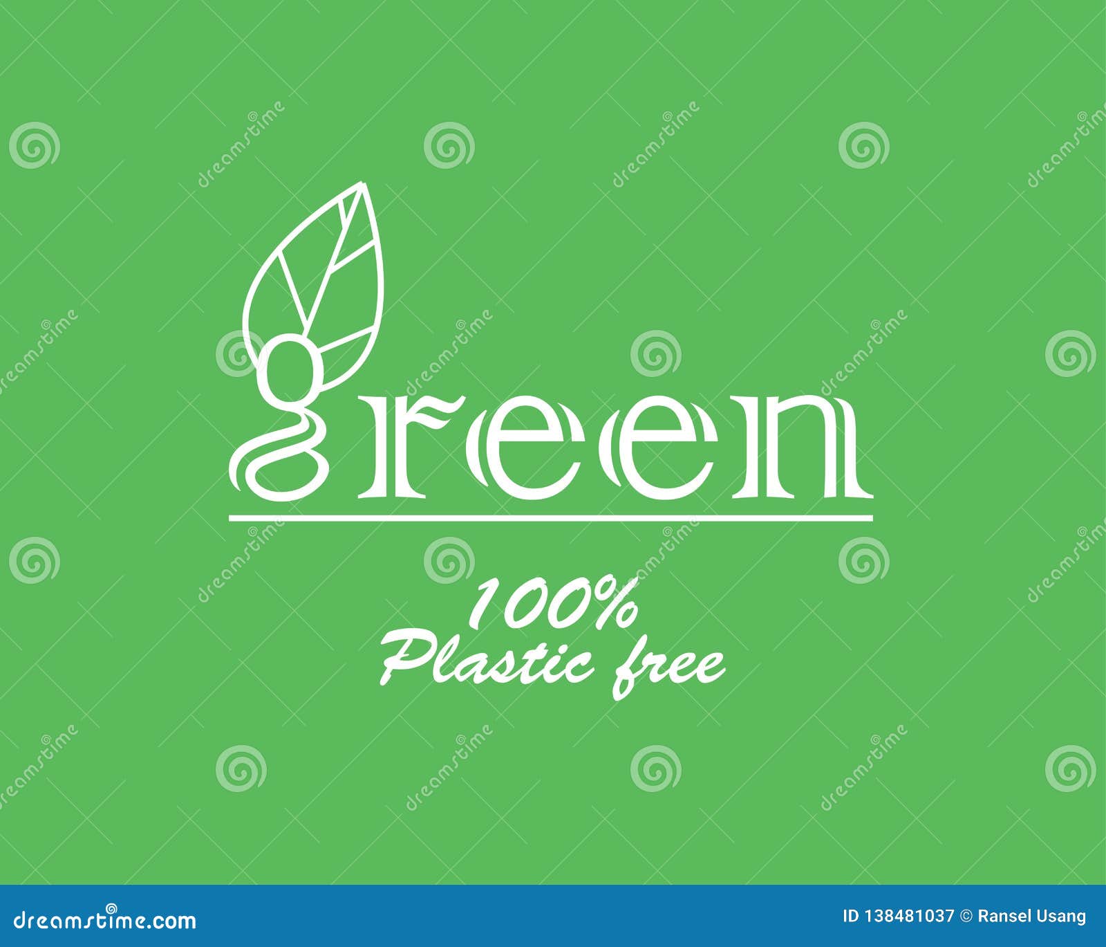 Green Plastic Free Logo Company Banner Illustration Social Motivation ...