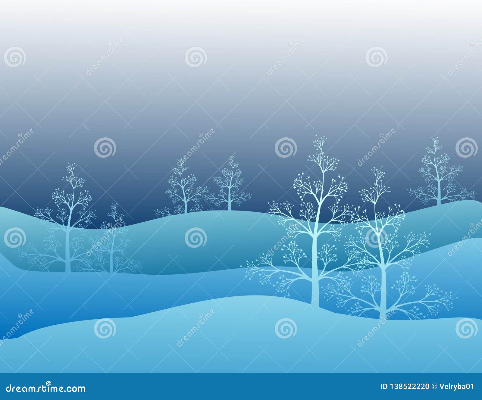 Blue Winter Landscape Abstract Stock Vector - Illustration of xmas ...