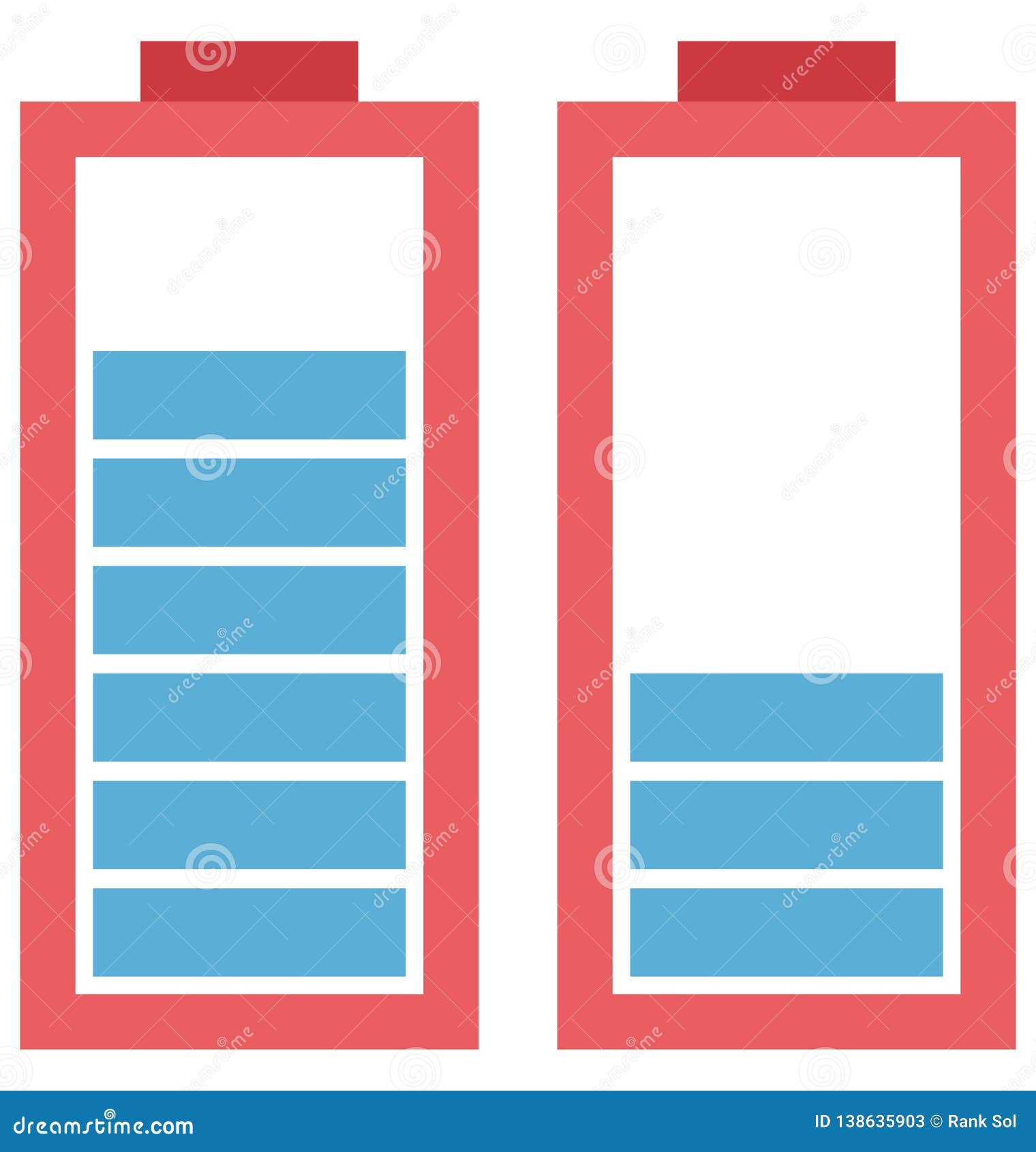 Half Battery Isolated Color Vector Icon that Can Be Easily Modified or ...
