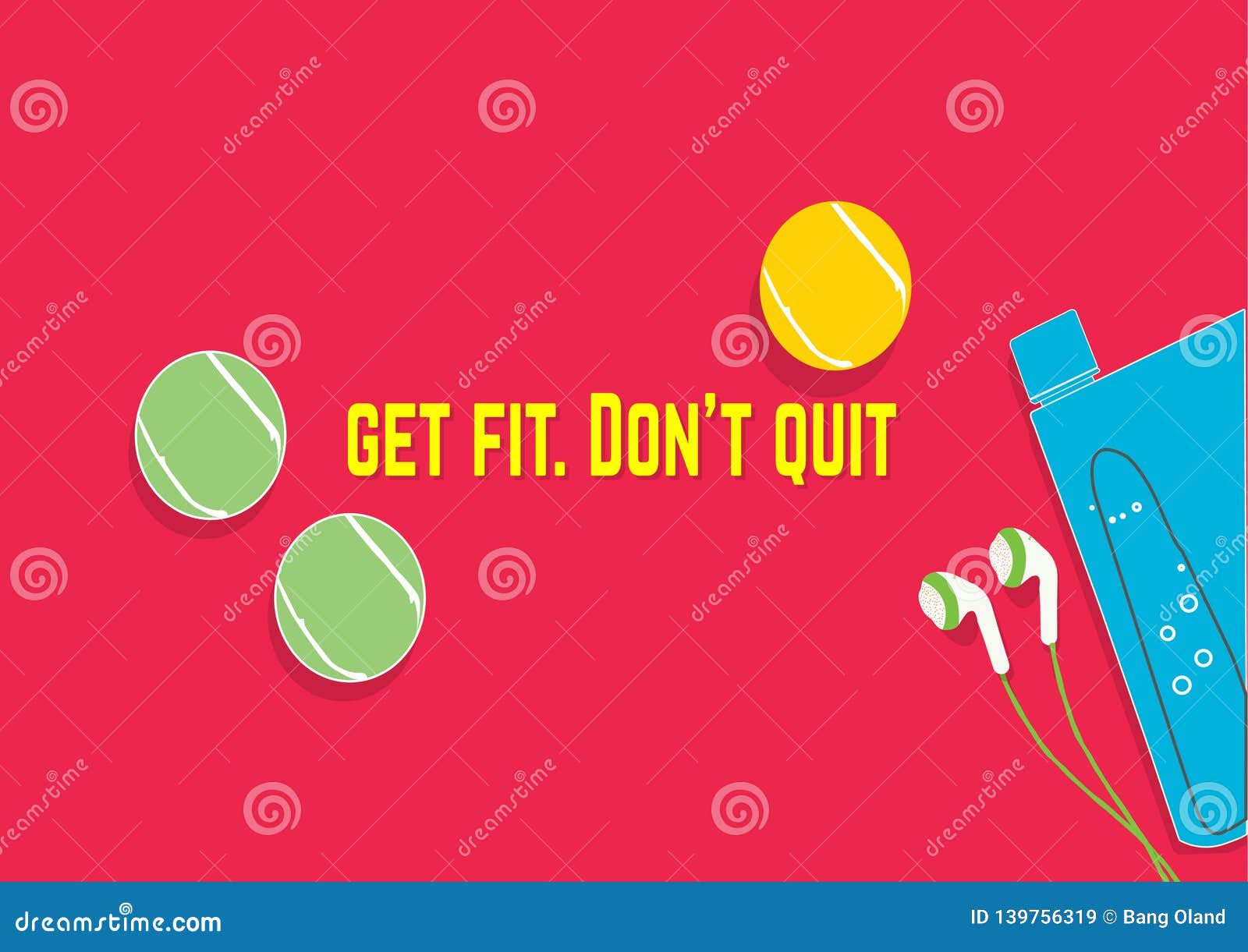 Get Fit. Don`t Quit. Fitness Motivation Quotes. Sport Concept Stock ...