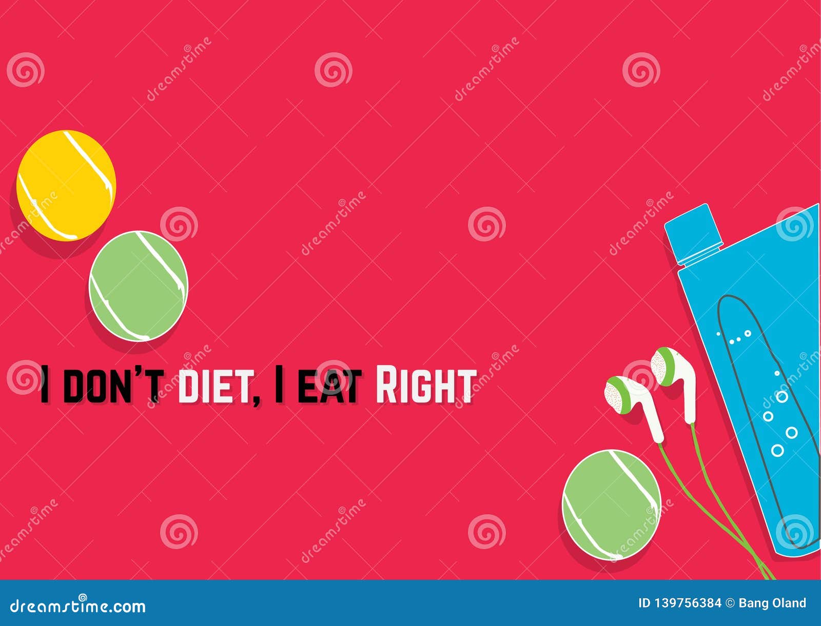 I Don`t Diet, I Eat Right. Fitness Motivation Quotes. Sport Concept ...