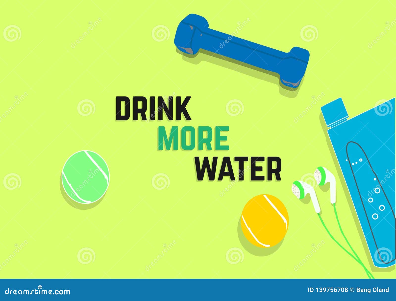 Drink More Water. Fitness Motivation Quotes. Sport Concept Stock Vector ...