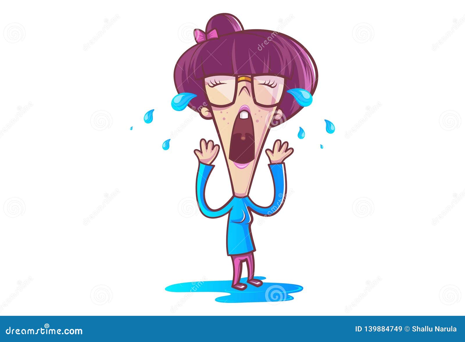 Cartoon Illustration of Cute Lady. Stock Vector - Illustration of ...