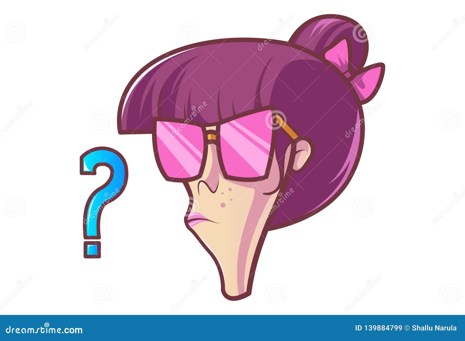 Cartoon Illustration of Cute Lady. Stock Vector - Illustration of ...