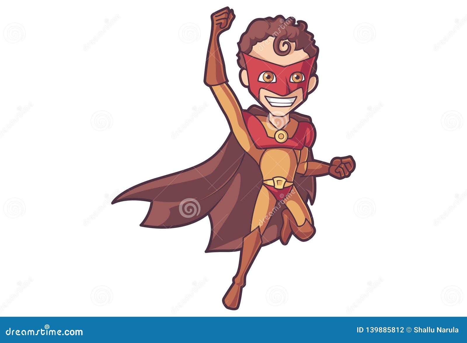 Cartoon Illustration of Cute Superman. Stock Vector - Illustration of ...
