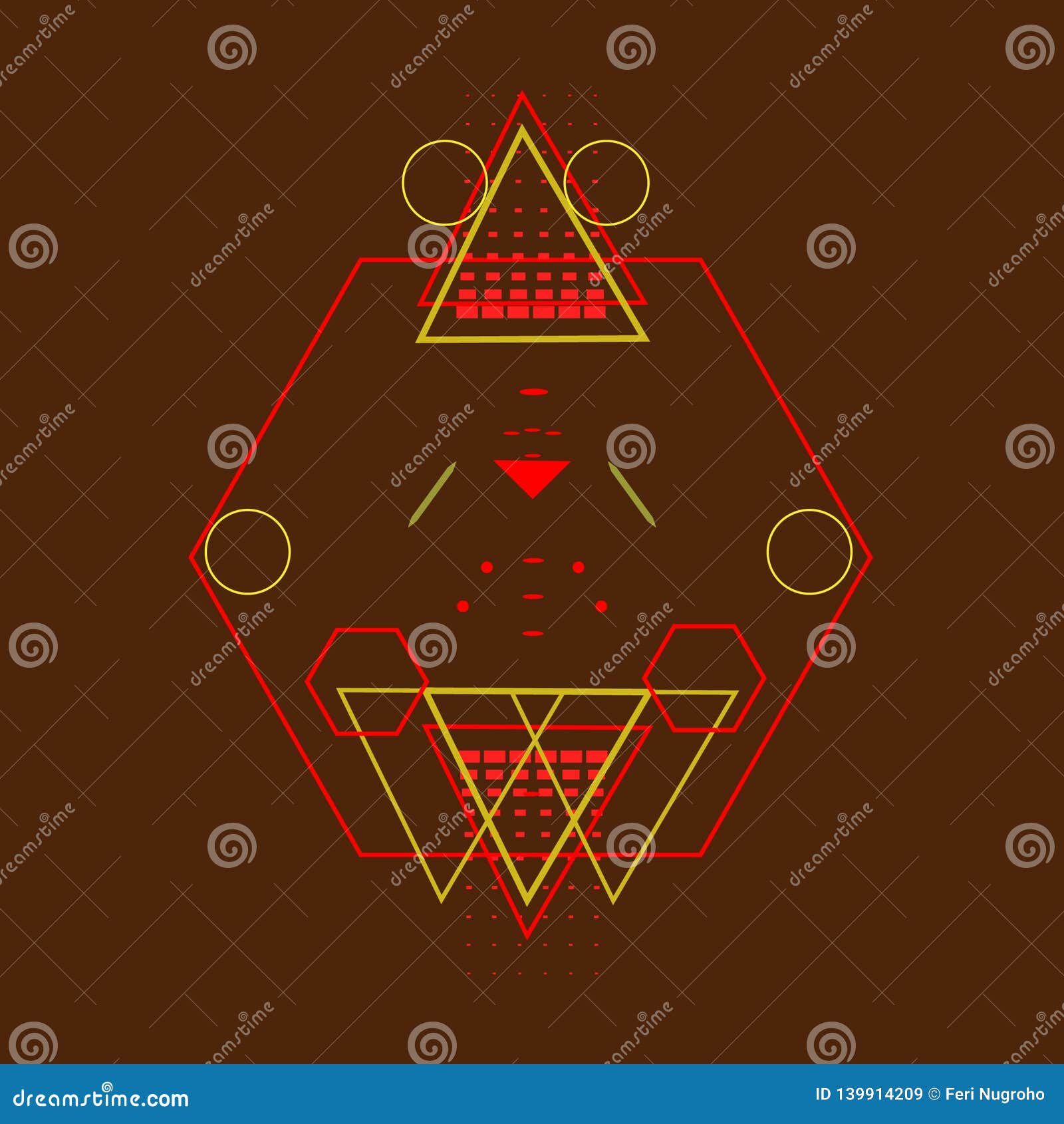 Hexagon sacred geometry stock vector. Illustration of esoteric - 139914209