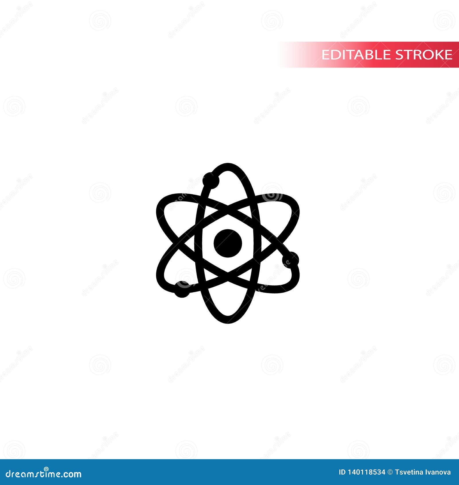Atom Symbol Simple Black Vector Icon. Stock Vector - Illustration of ...