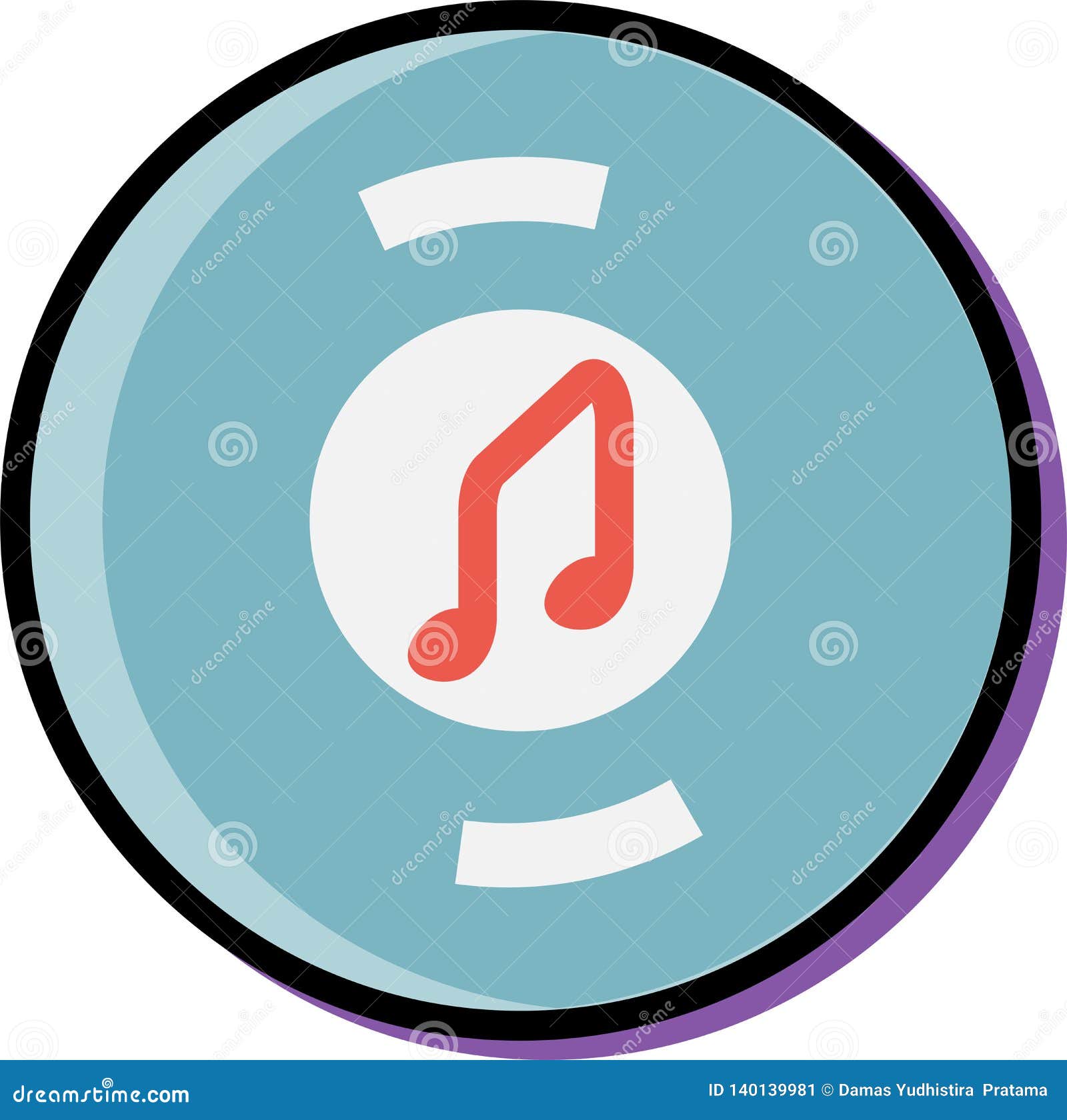 The Unique Music Disc , Icon Flat Design, Blue Disc Music Stock Vector ...