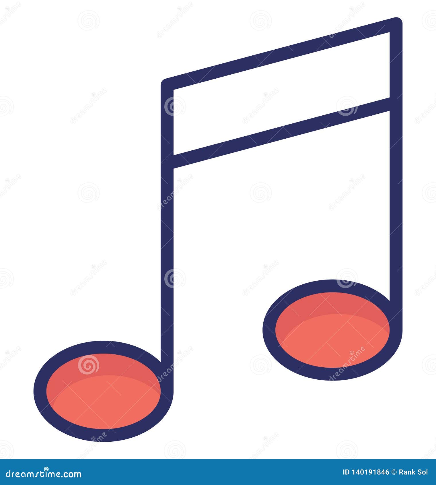 Eighth Note Vector Icon Which Can Be Easily Modified or Edit Stock ...