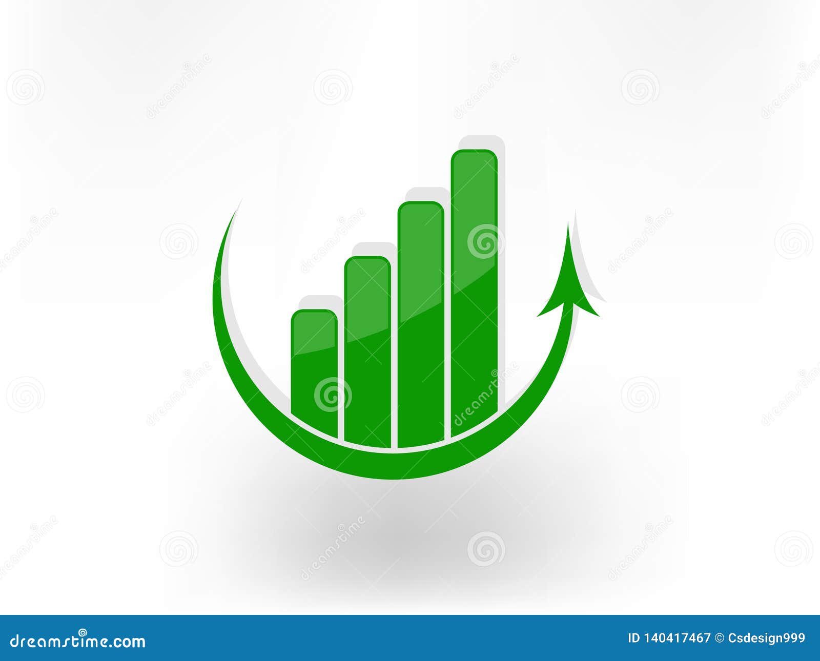 Green growing graph icon stock vector. Illustration of chart - 140417467