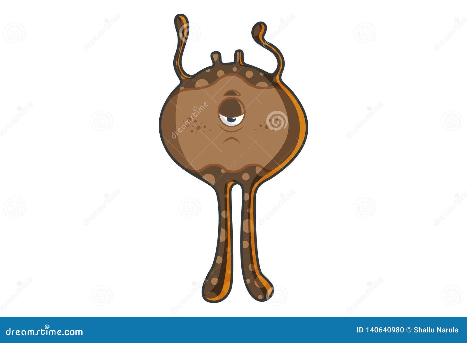 Vector Cartoon Illustration of Brown Monster. Stock Vector ...